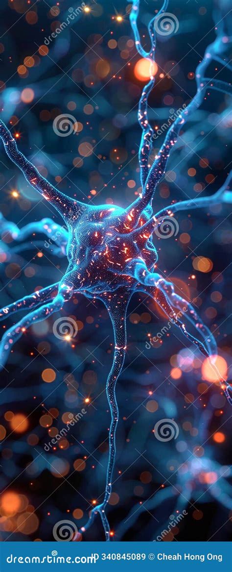 close perspective of a neuron interface device attaching to the neural