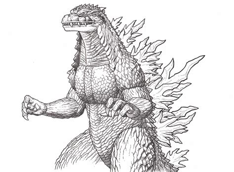 Godzilla 2000 Line Art By Amirkameron On Deviantart