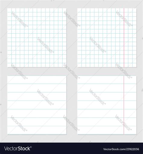 Notebook Paper Texture Cell Lined Template Vector Image