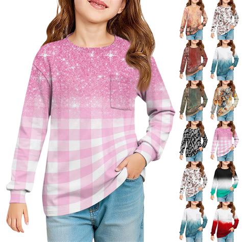 Julmcomo 2025 Back To School Girls Long Sleeve Shirts Fall Trendy Girls