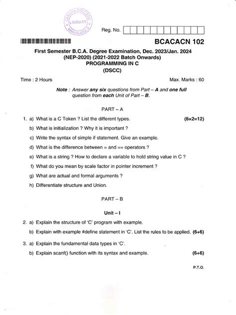 NEP BCA I Sem Programming in C | PDF | Pointer (Computer Programming) | Function (Mathematics)