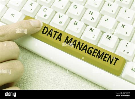 Handwriting Text Data Management Word Written On The Practice Of Organizing And Maintaining
