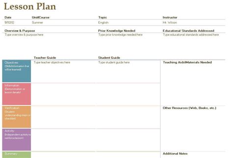 20 World Language Lesson Plan Template