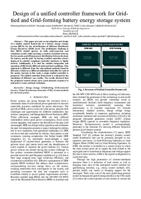 Pdf Design Of A Unified Controller Framework For Gridtied And Grid