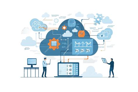 Cloud Computing And Data Analysis Concept Illustration Premium Ai