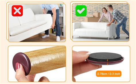 Furniture Sliders 12pcs 2 Inch Heavy Furniture Mover Chair Sofa