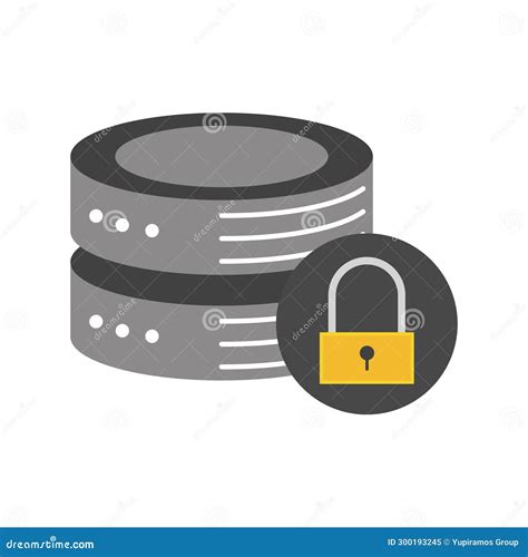 Database Illustration Of Server And Padlock Stock Illustration