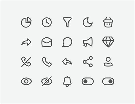 User Interface Vector Icon Set Isolated Linear Style Icon Vector