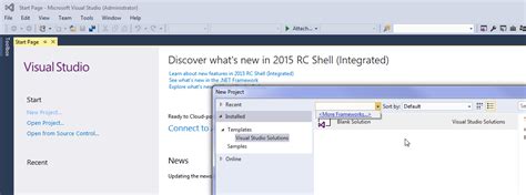 Net No Frameworks In Visual Studio 2015 RC Stack Overflow