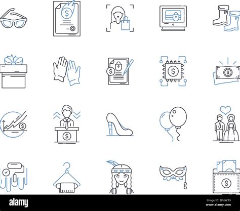 Fashion Manufacturing Line Icons Collection Textiles Production Design Garments Fabric