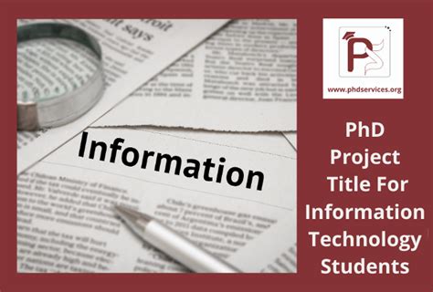 PhD Project Title For I T Babes Information Technology Babes