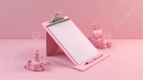3d render illustration of a pink background with a checklist on a clipboard document 3d paper