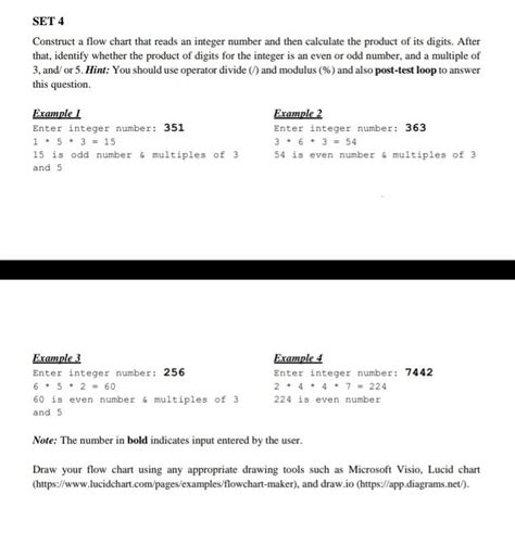 Solved Set 4 Construct A Flow Chart That Reads An Integer