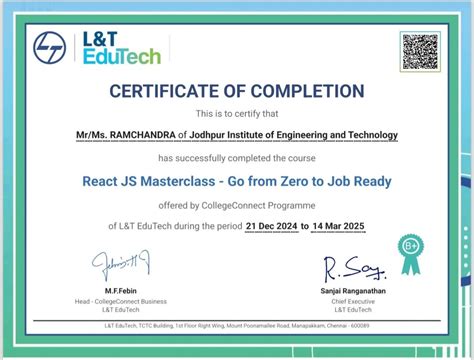 Reactjs Webdevelopment Certification Learning Frontenddevelopment Ltedutech