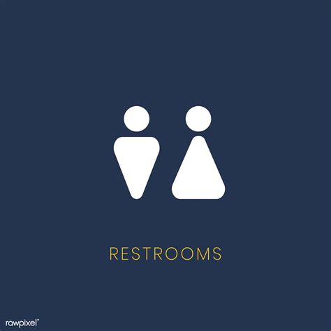 Blue And White Restrooms Sign Vector Free Image By Wan