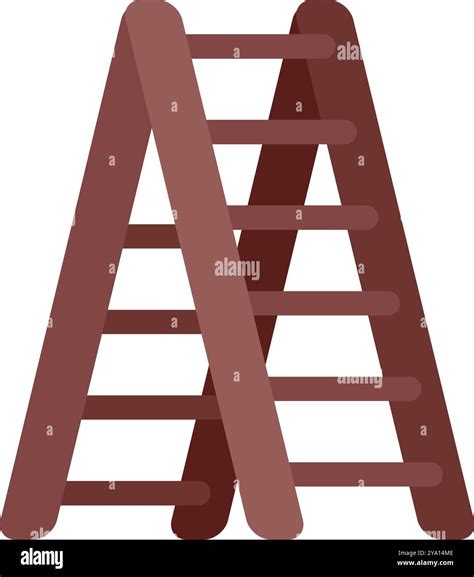 Brown Wooden Double Sided Step Ladder Standing Upright For Home