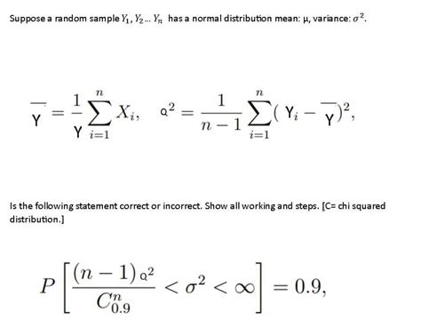 Solved Suppose A Random Sample Y Y Yn Has A Normal Chegg