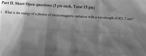 Solved Part Ii Short Open Questions 3 Pts Each Total 15 Pts What Is