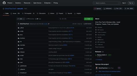 Github Christitustech Winutil Chris Titus Techs Windows Utility Install Programs Tweaks