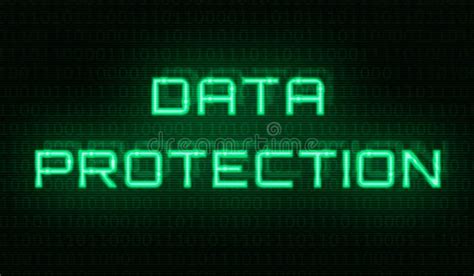 Binary Code With The Words Data Protection In The Center Stock Illustration Illustration Of