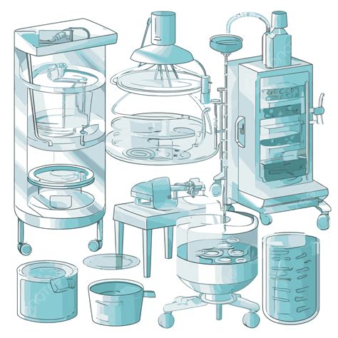 Sterile Processing Vector Sticker Clipart Lab Vessels And Equipment In