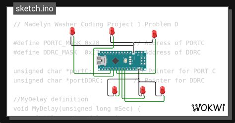 Coding Project 1 Problem D Madelyn Washer Wokwi Esp32 Stm32 Arduino Simulator