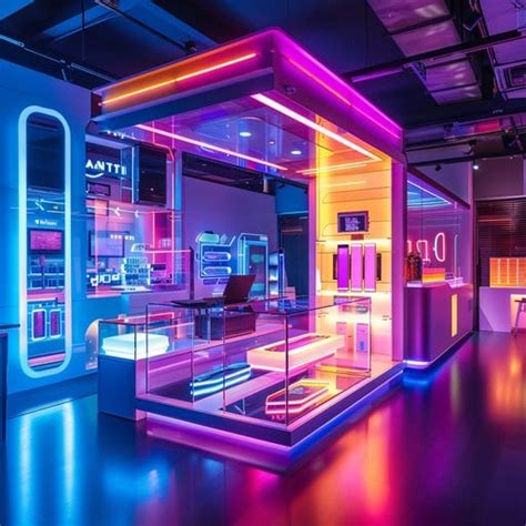 Free Futuristic Store Design Image Futuristic Neon Retail
