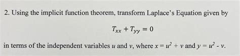 Solved 2 Using The Implicit Function Theorem Transform