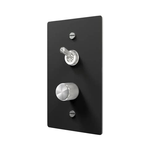 Black Dimmer And Toggle Switch Plate