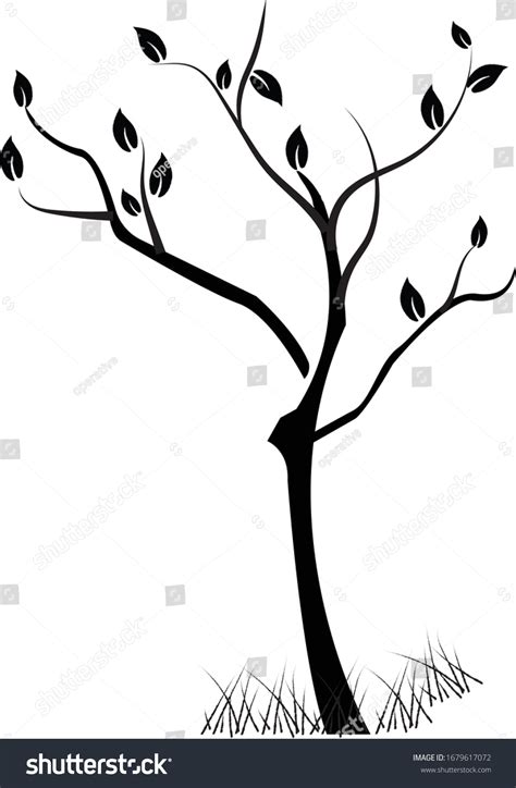 Silhouette Withered Tree Vector Image 库存矢量图（免版税）1679617072 Shutterstock