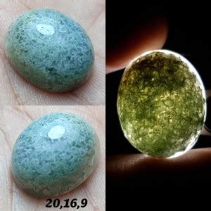Jual Akik Natural Batu Lumut Hijau Motif Gambar Hutan Pohon Segar Antik
