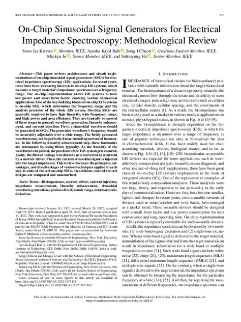 pdf on chip sinusoidal signal generators for electrical impedance