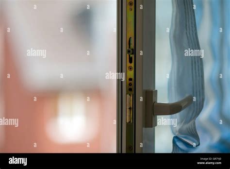 Window Handle And Locking Mechanism Of A Window Stock Photo Alamy