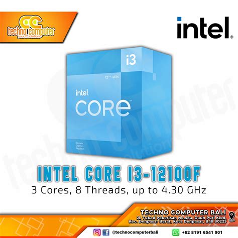 PROCESSOR INTEL CORE I3 12100F 4 Cores 8 Threads Up To 4 3Ghz Socket LGA1700