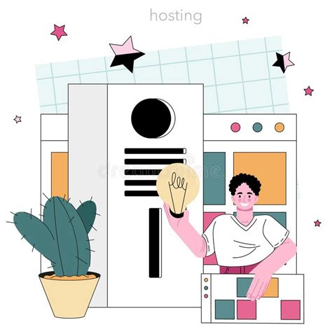 website technical support concept idea of web page hosting stock