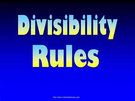 Ppt Divisibility Powerpoint Presentation Free Download Id 5764548