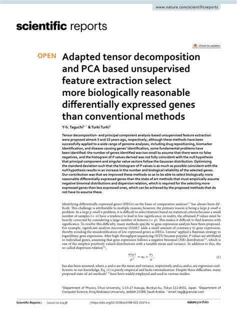 Pdf Adapted Tensor Decomposition And Pca Based Unsupervised Feature