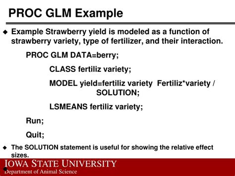 Ppt Use Of Proc Glm To Analyze Experimental Data Powerpoint
