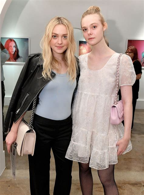 Dakota And Elle Fanning At Anton Yelchin Photography Exhibit Opening In
