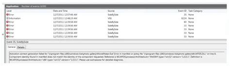 Sidebyside Errors On Event Viewer