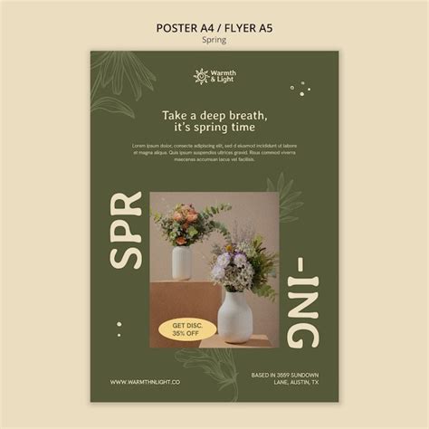 Free Psd Spring Flowers Design Template