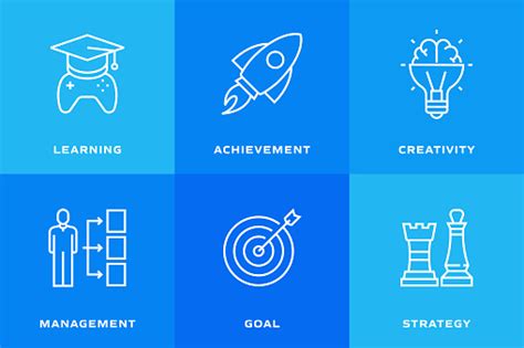 Gamification 관련 벡터 얇은 선 아이콘 윤곽선 기호 모음 벡터에 대한 스톡 벡터 아트 및 기타 이미지 벡터 선 아이콘 아이콘 세트 Istock