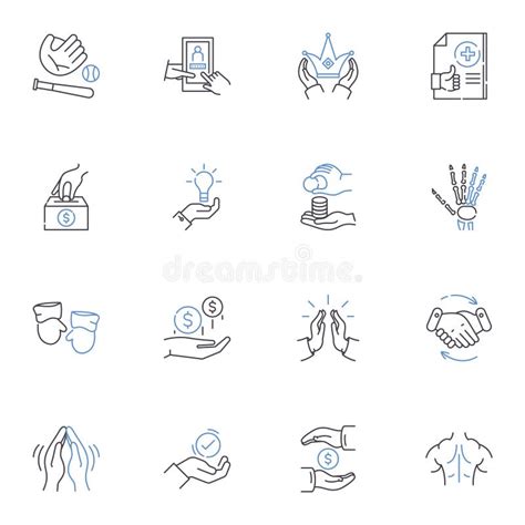 Gestural Expression Line Icons Collection Body Language Signals Nonverbal Communication