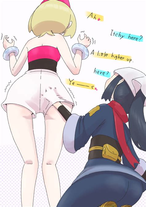 Rule 34 2girls Akari Pokemon Ass Ass Grab Clothing Duo English