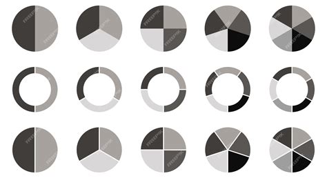 Premium Vector Segmented Circles Icons Set