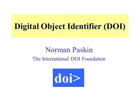what is a digital object identifier doi