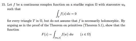 solved 15 let f be a continuous complex function on a
