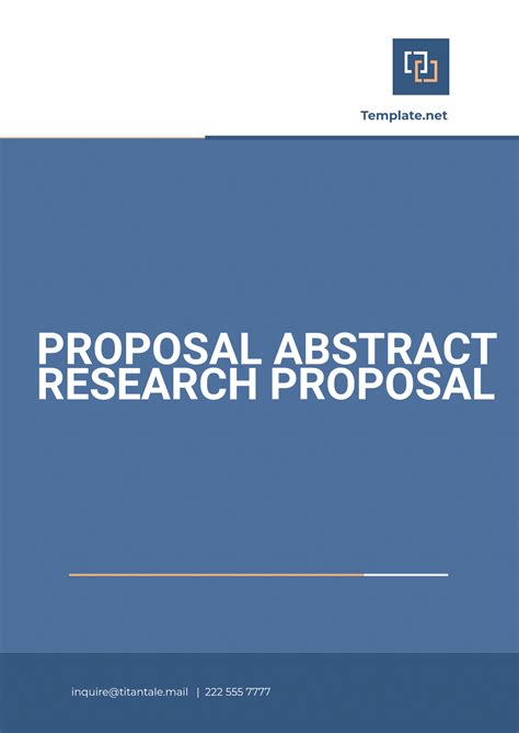 Free Proposal Abstract Research Proposal Template To Edit Online