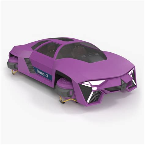 미래형 비행 자동차 Purple Rigged 3d 모델 169 Max Free3d