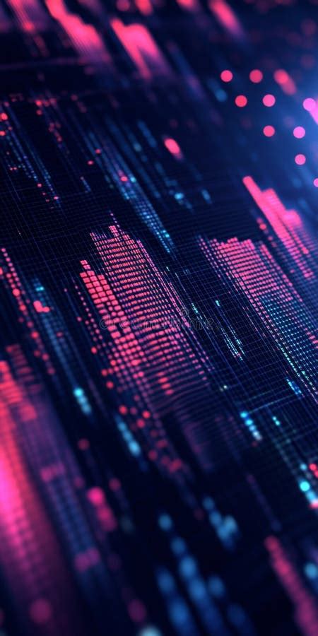 Dynamic Abstract Data Visualization With Neon Colors And Patterns